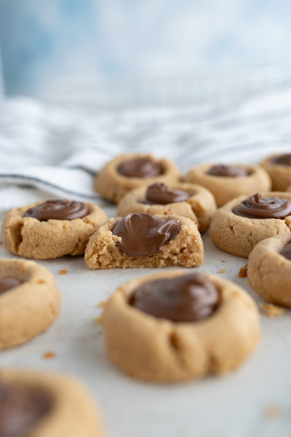 Peanut Butter Nutella Thumbprint Cookies - Cookies for Days